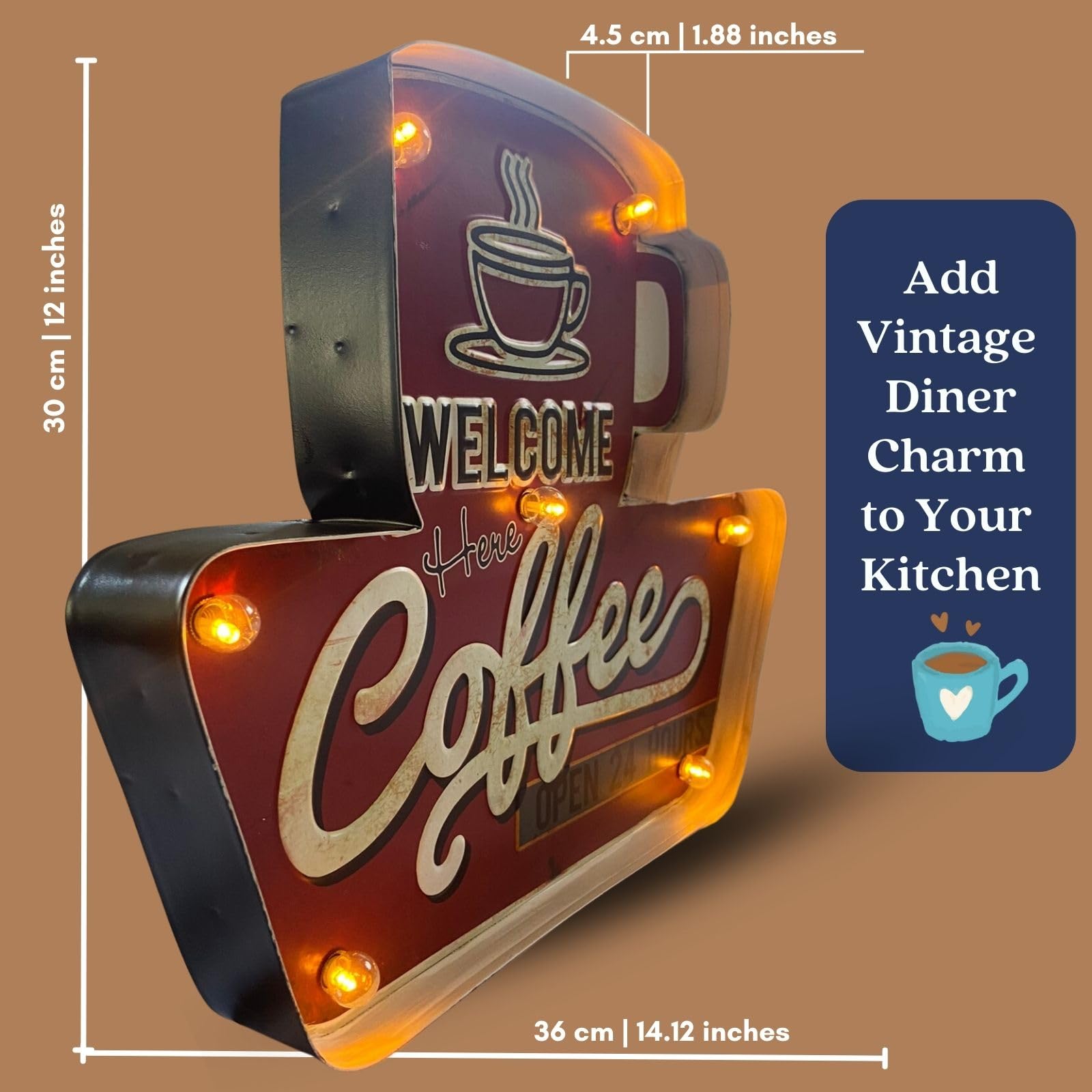 Snapklik.com : Clovers Garden Coffee Bar Sign - Light Up Metal Vintage ...