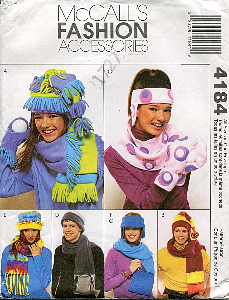Amazon.com: McCall's Fashion Accessories Pattern 4184 Unisex Fleece ...