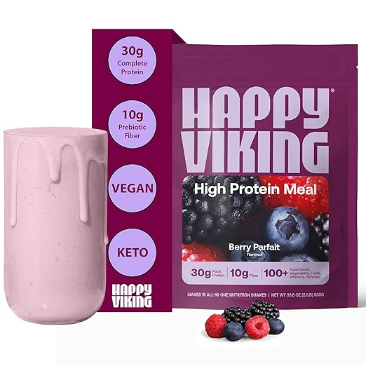Amazon.com: Happy Viking Berry Parfait Protein + Superfoods Powder ...