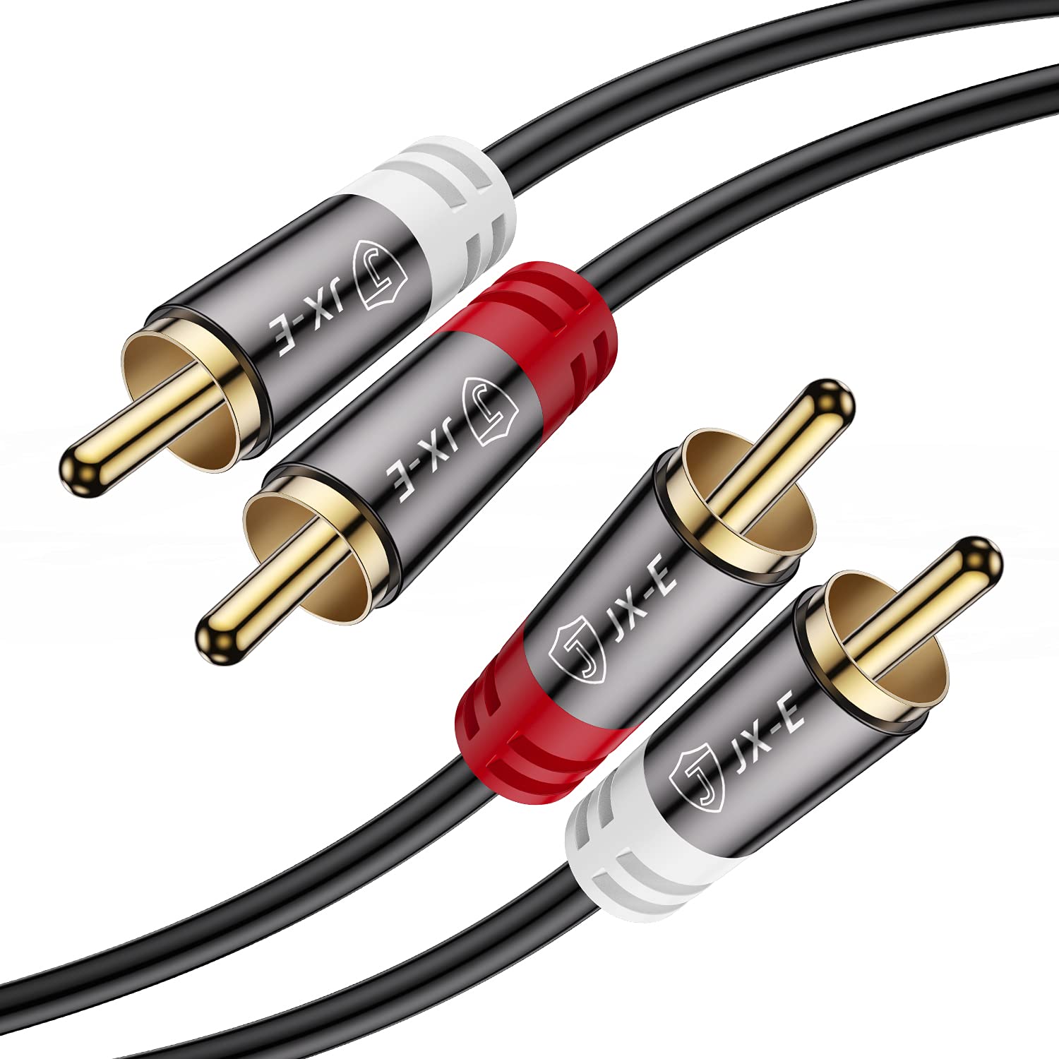 Amazon.com: JX-E 2 RCA Audio Cable, Gold Plated 2 RCA Male to 2 RCA ...