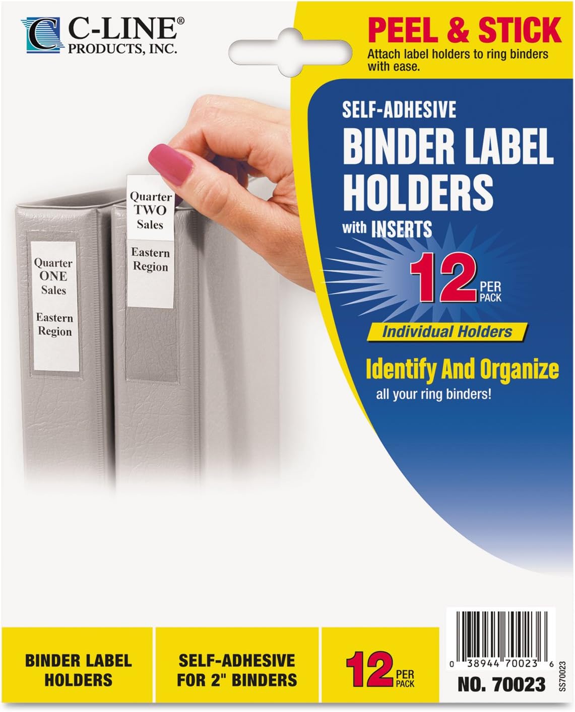 Amazon.com : C-Line Self-Adhesive Ring Binder Label Holders, Top Load ...