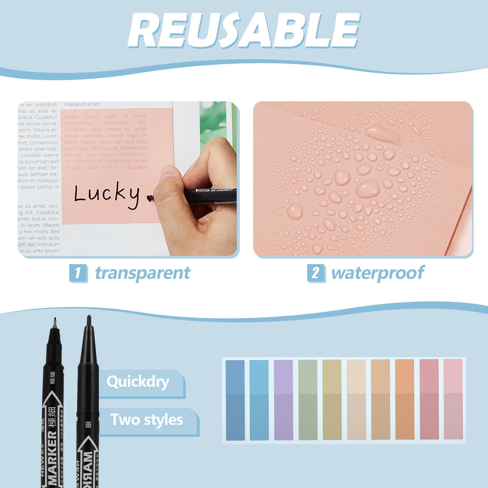 Snapklik.com : Jutom 39 Pcs Aesthetic Book Annotation Kit Highlighter