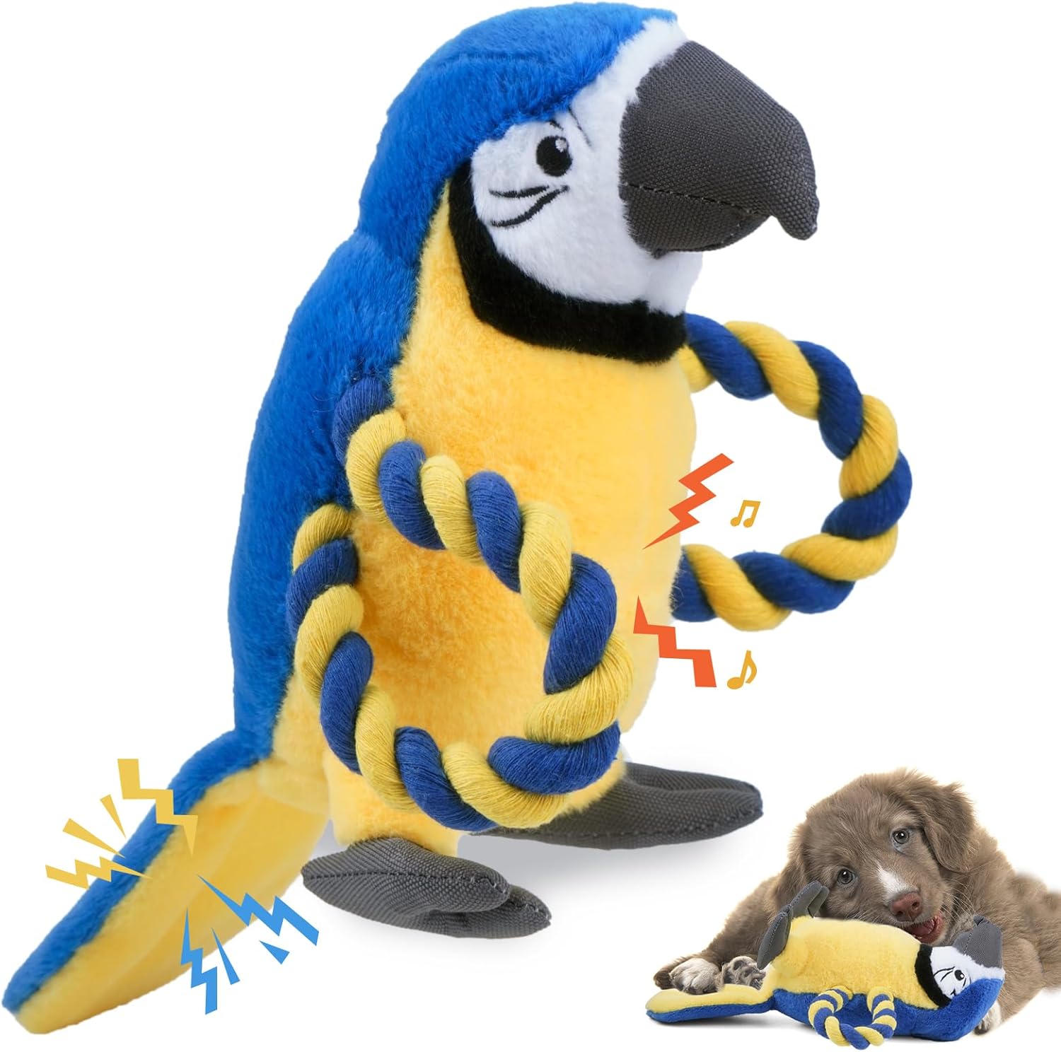 Pet Supplies : YONLIT Upgraded Dog Squeak Toys Tug of War Squeaky ...