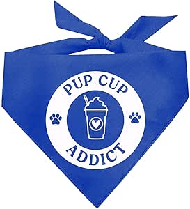 Amazon.com : Pup Cup Addict Pupuccino Dog Bandana (Royal, OS 1106 ...