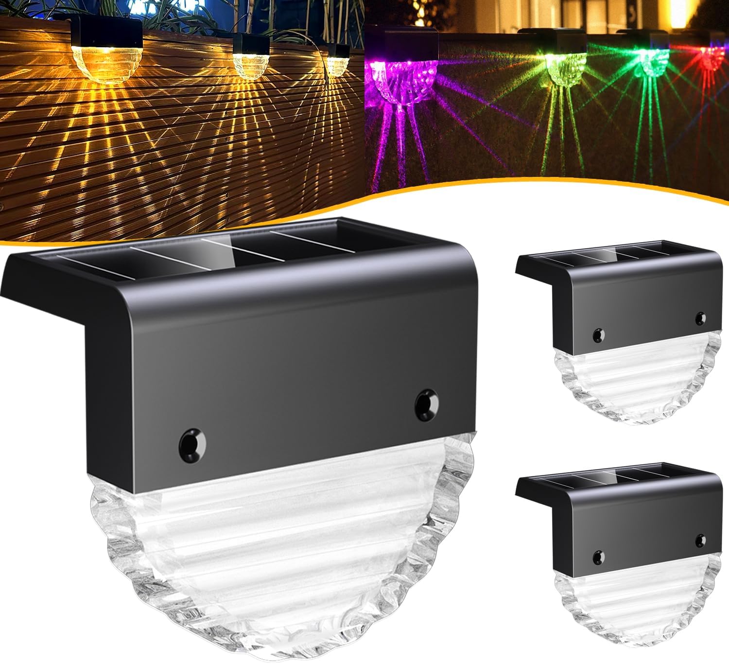 SOLPEX Solar Deck Lights Outdoor 16 Pack, Solar Step Lights Waterproof ...