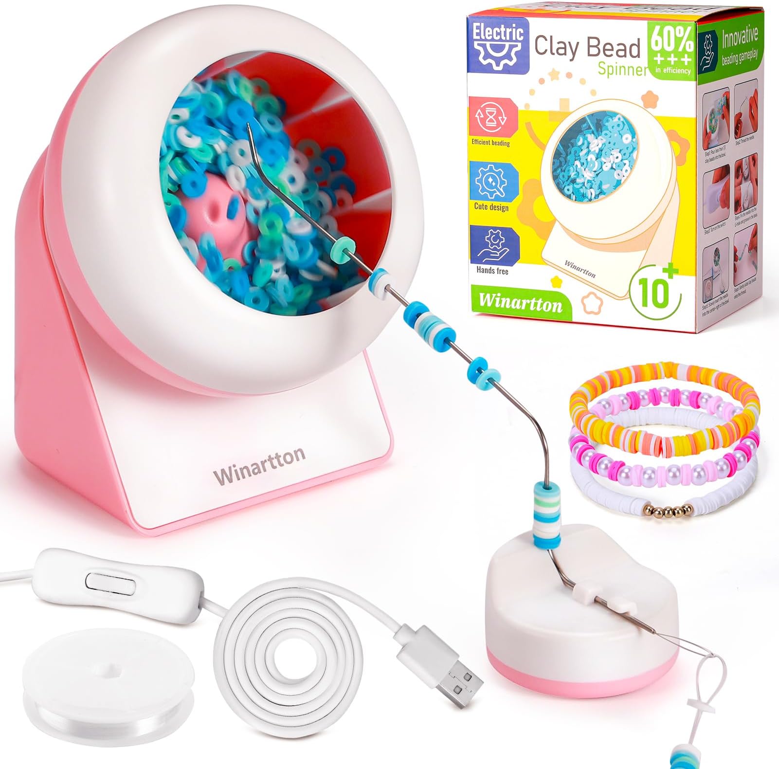 Amazon.com: Electric Bead Spinner, Clay Bead Spinner for Bracelet ...