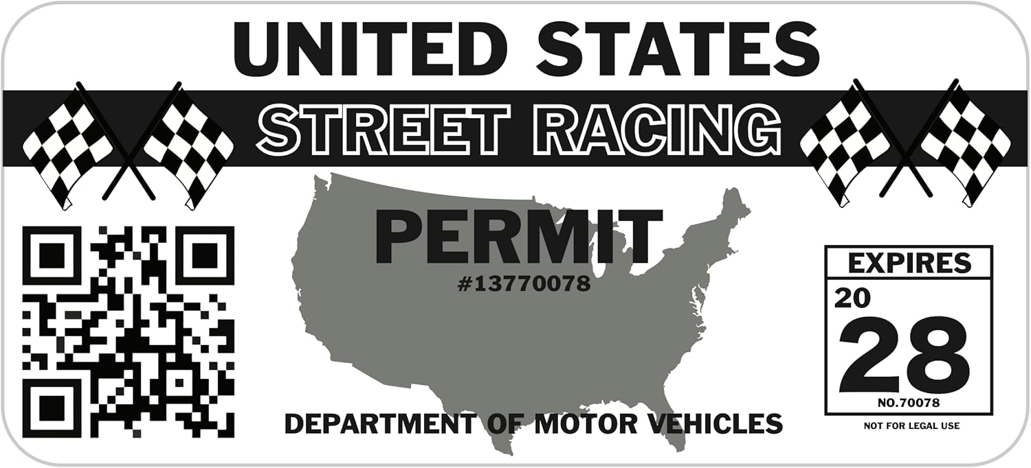 Amazon.com - United States Street Racing Permit Car Vinyl Decal Funny ...