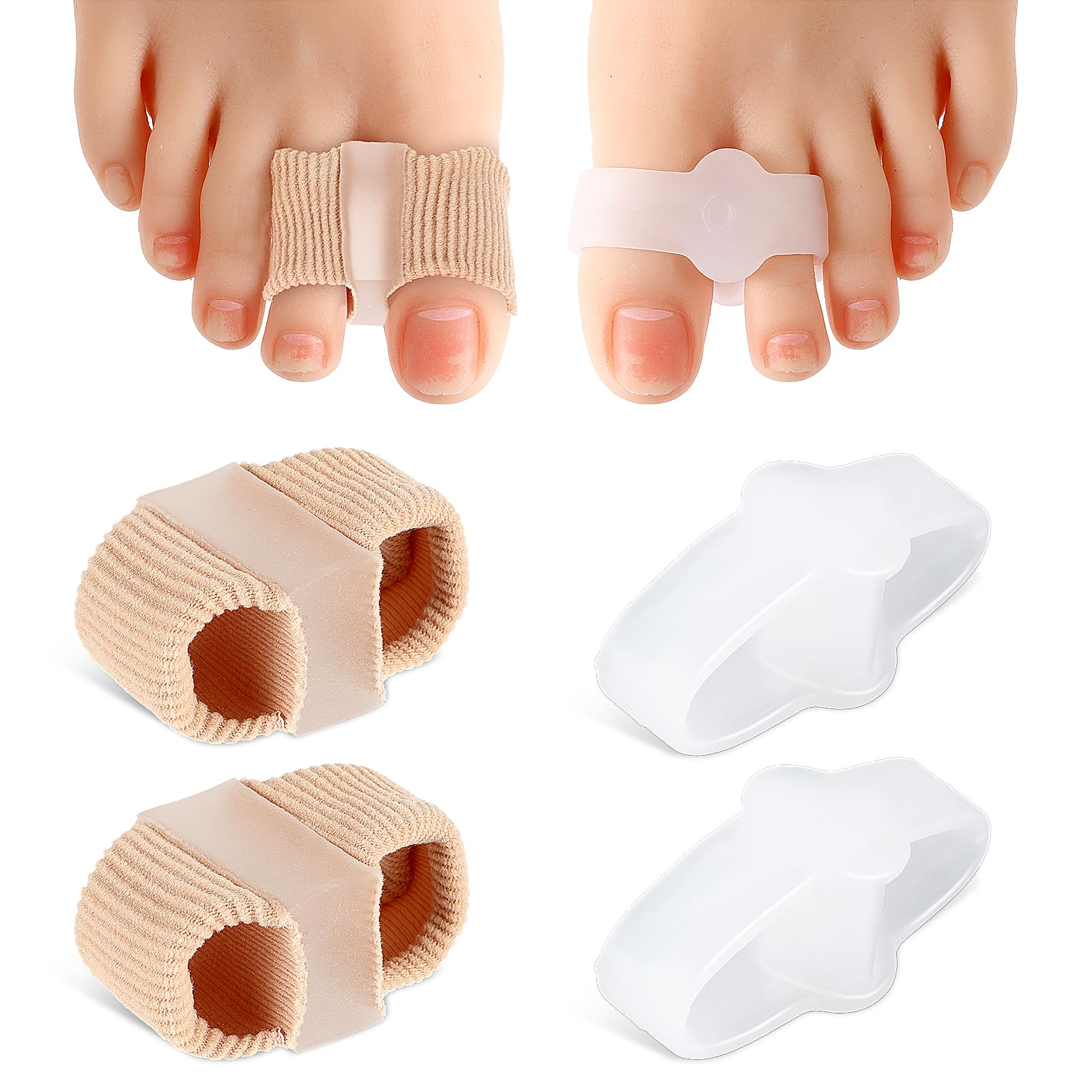 Amazon.com: 2pcs Toe Separators Bunion Corrector with 2 Loops Big Toe ...