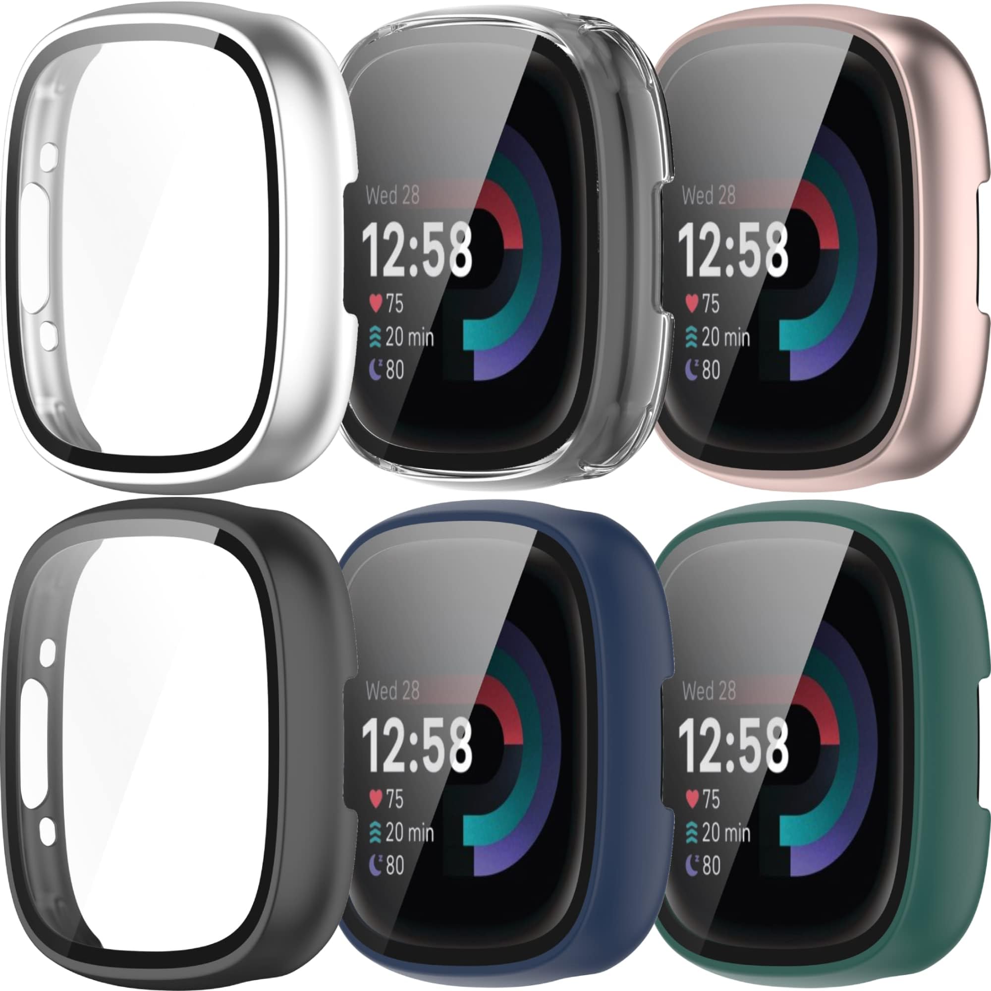 Amazon.com: FitTurn 6Pack Screen Protector Case Compatible with Fitbit ...