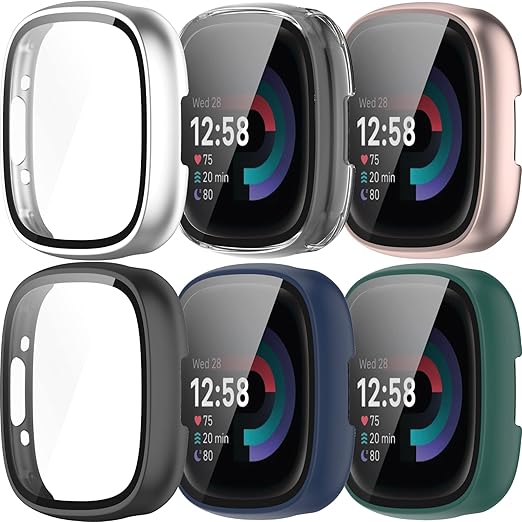 Amazon.com: Case Cover Compatible with Fitbit Versa 4/Sense 2 Screen ...