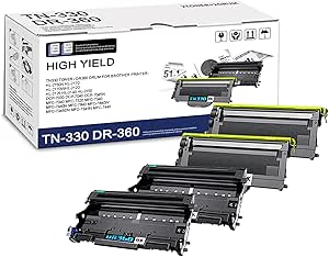 Amazon.com: 4-Pack TN330 DR360 High Yield Black Toner Cartridge and Drum Unit, Replacement for ...