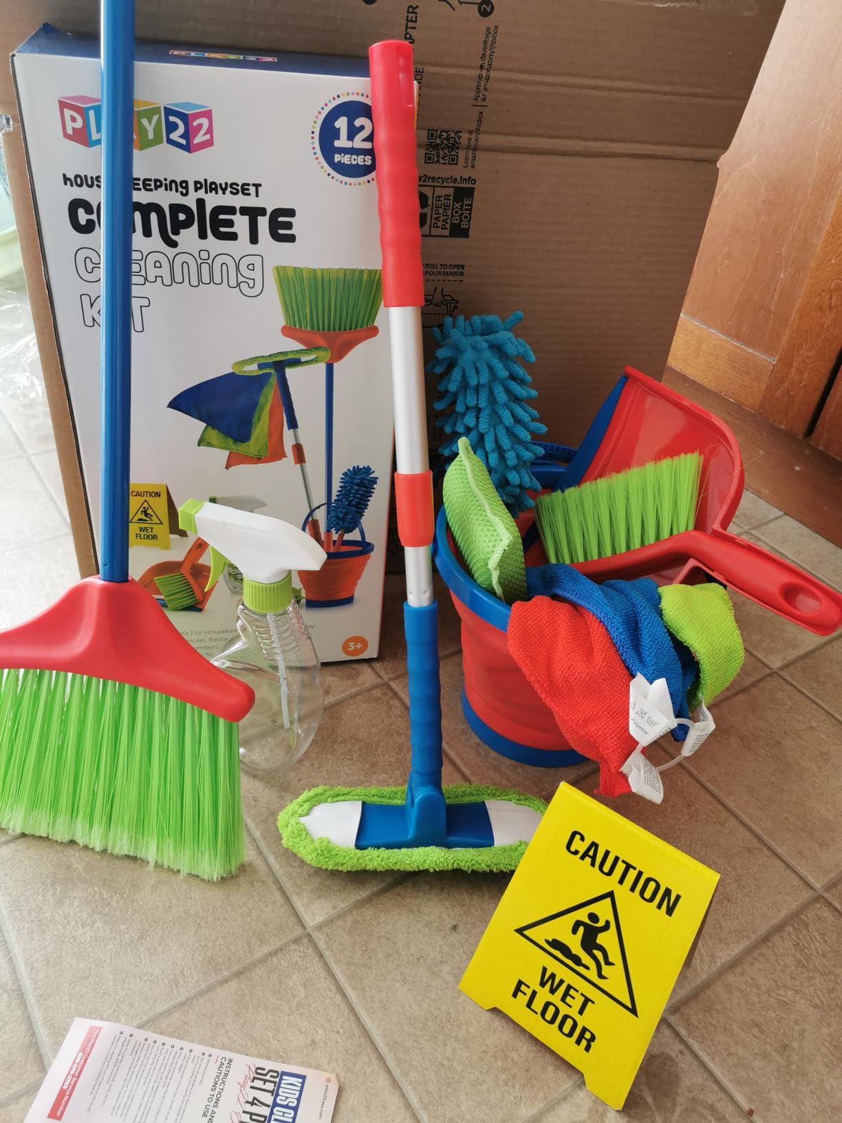Play22 Kids Cleaning Set 12 Piece - Toy Cleaning Set includes Broom ...