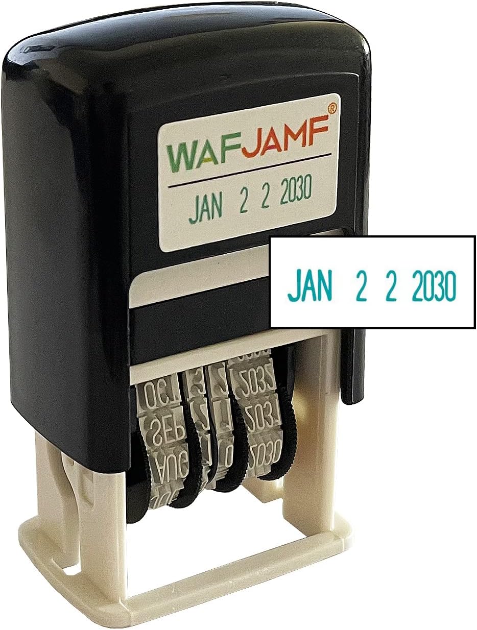 Amazon.com : WAFJAMF Self Inking Date Stamp Rubber Date Office Stamp ...