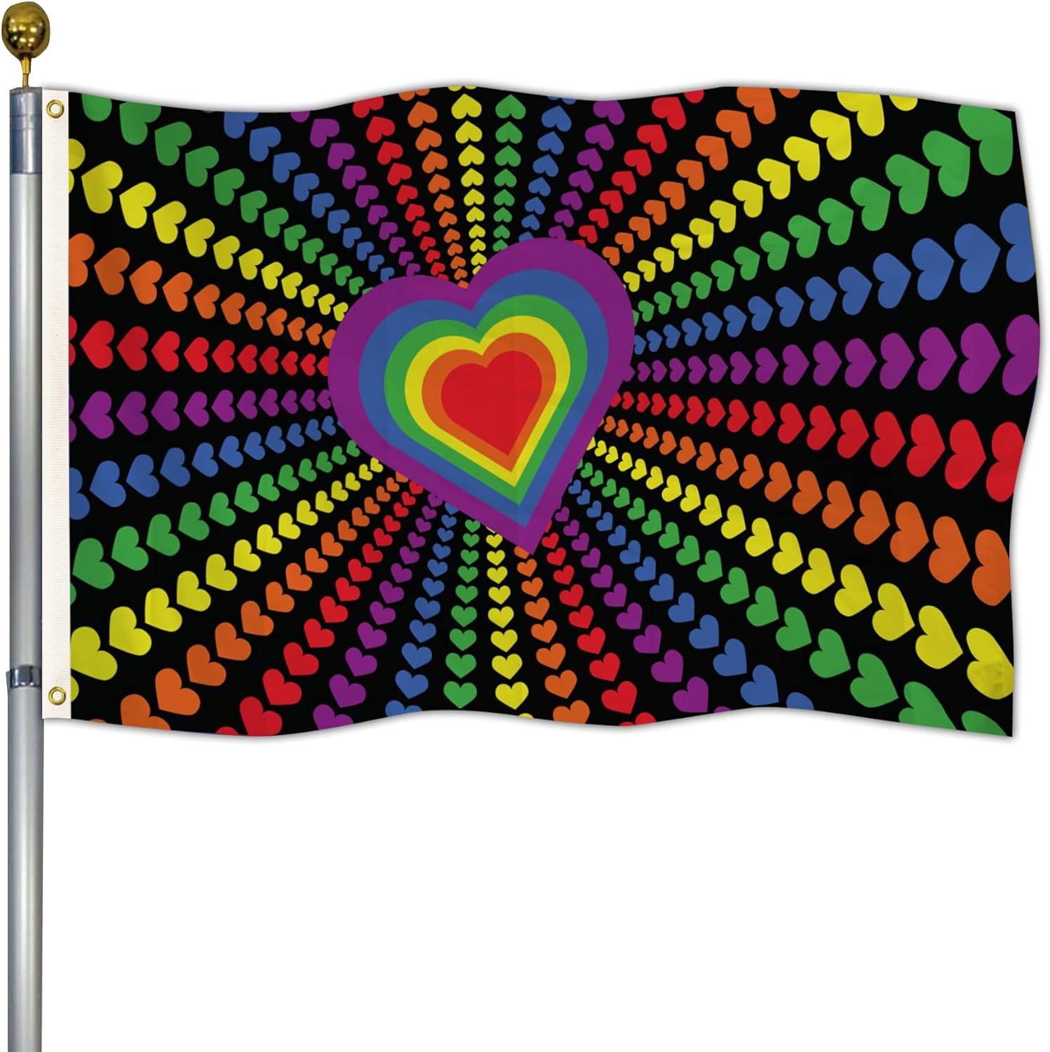 Amazon.com : SNUWITH Gay Pride Flags 3x5Ft LGBTQ Rainbow Outdoor Flag ...