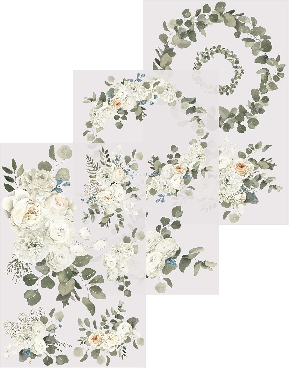 Amazon.com: Rub on Transfers for Furniture and Crafts | 3 Design Sheets ...