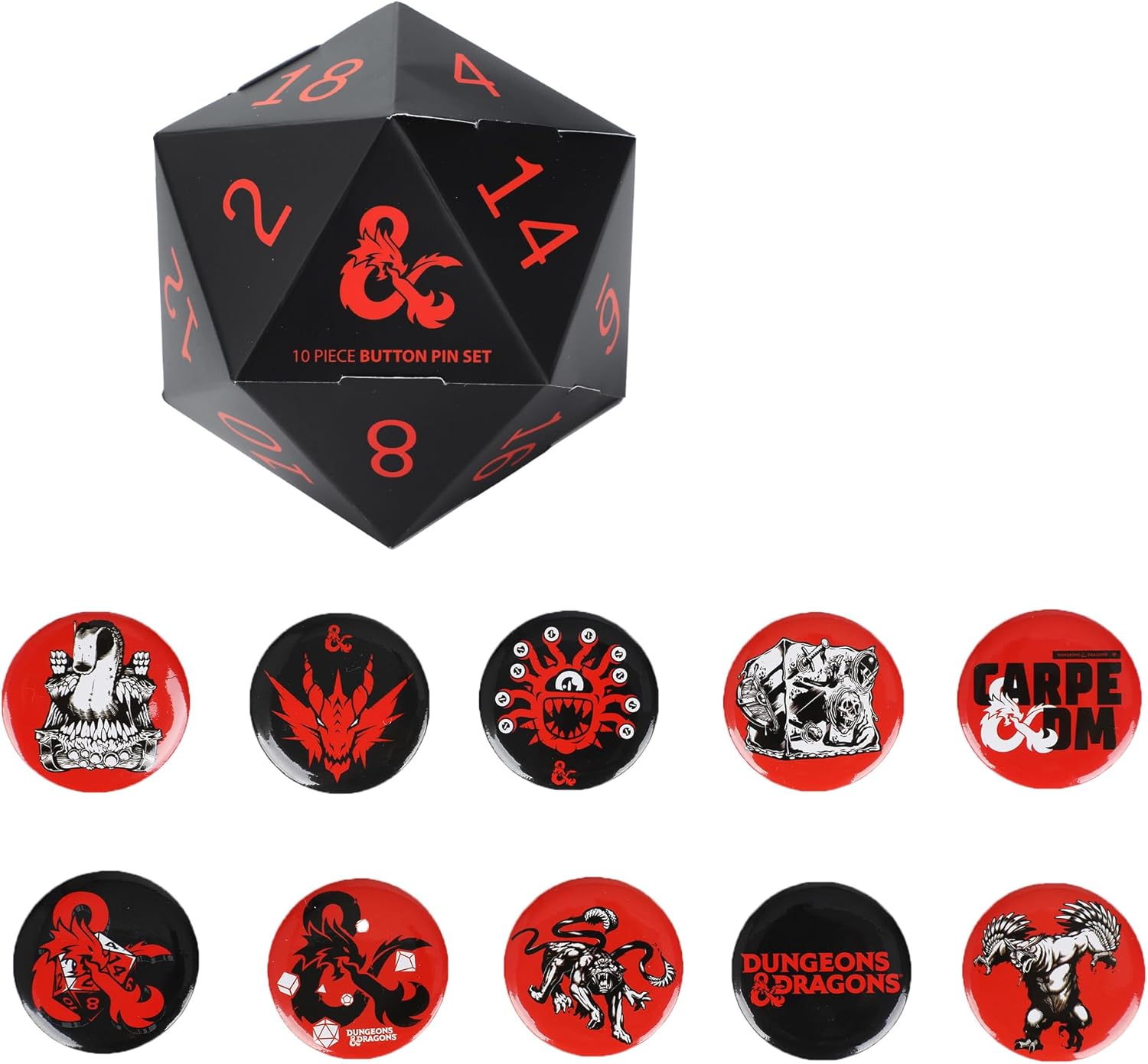 Amazon.com: Dungeons & Dragons 10 Piece Button Pin Box Set ...