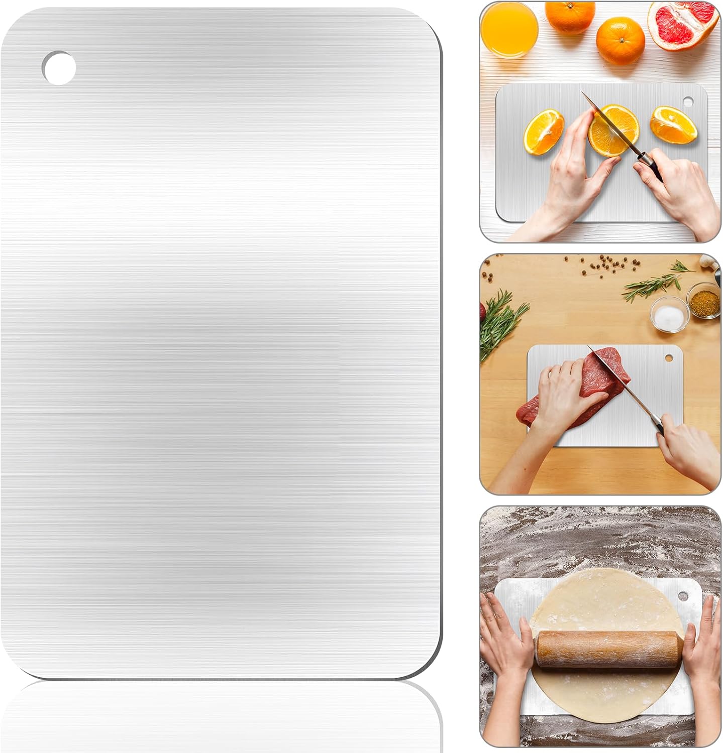 Amazon.com: Stainless Steel Cutting Boards for Kitchen - Food Grade ...