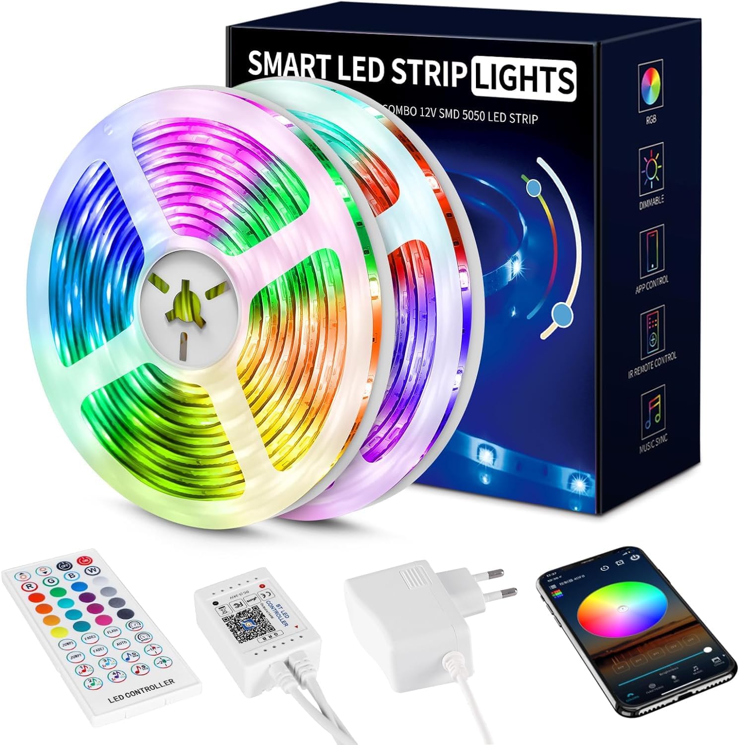 KSIPZE Led Chambre Bluetooth 20M Ruban Led Bande Lumière Décorative ...