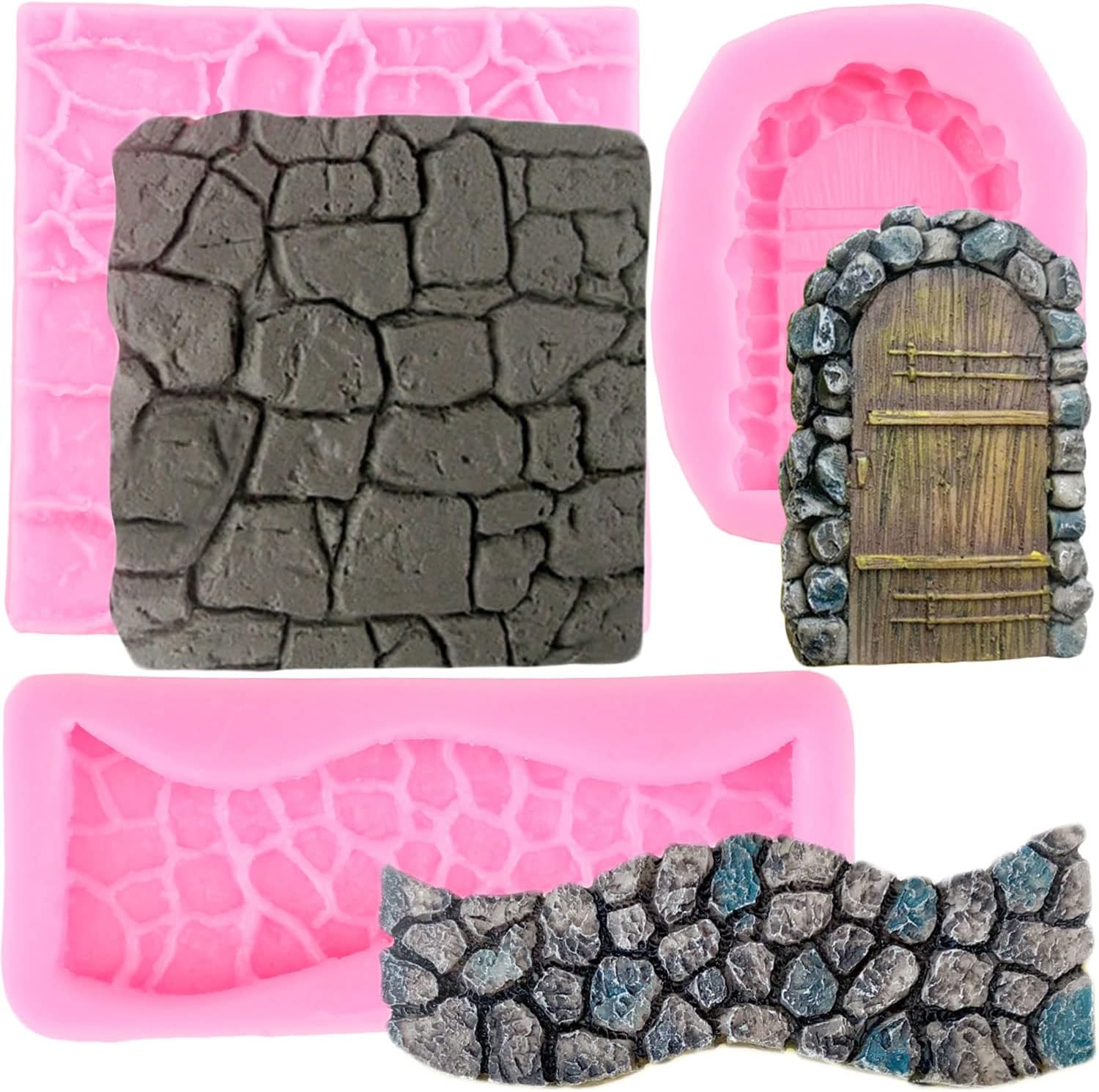 Amazon.com: Mujiang Brick Wall Texture Design Silicone Molds Stone ...