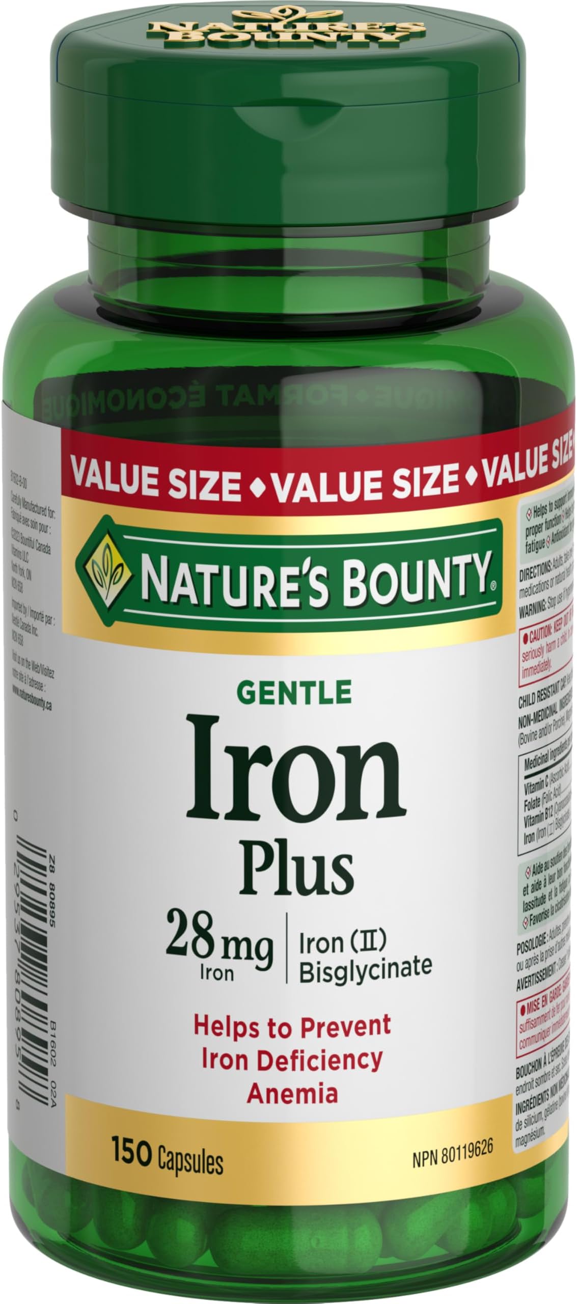 Amazon.com: Nature's Bounty Gentle Iron Plus Pills, Supplement, Helps ...