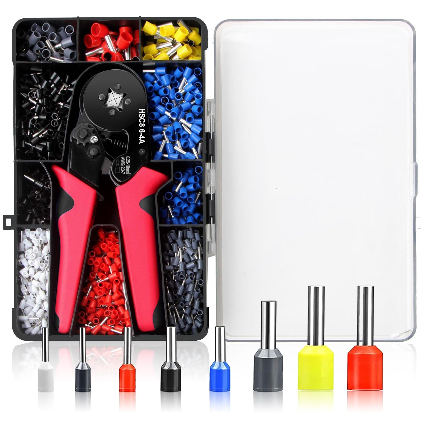 Buy Ferrule Crimping Tool Kit, 1200pcs Ferrule Crimper Kit with 8 Sizes ...