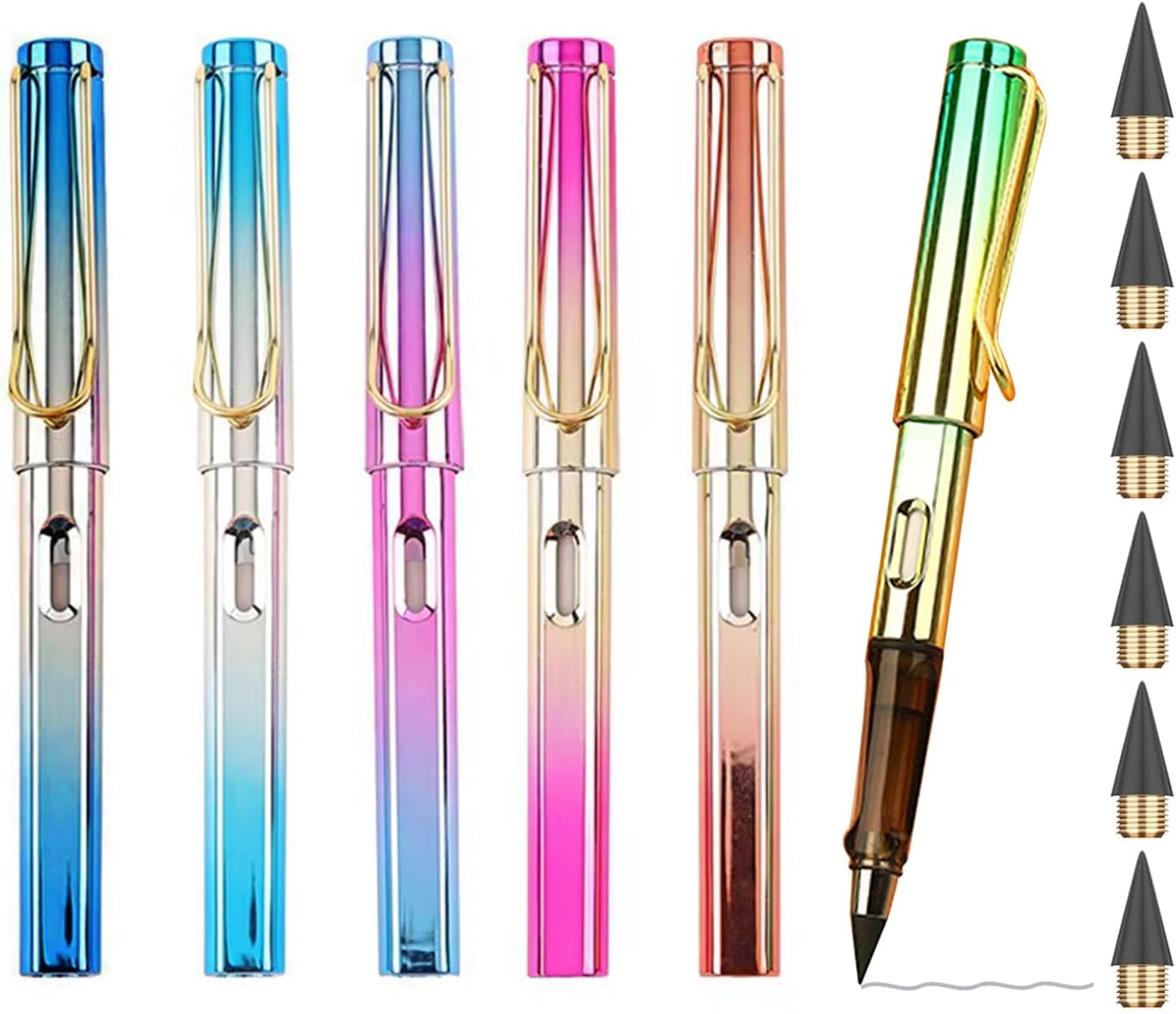 qijiefenCC Everlasting Pencil,6pcs Infinity Pencil,Reusable Inkless ...