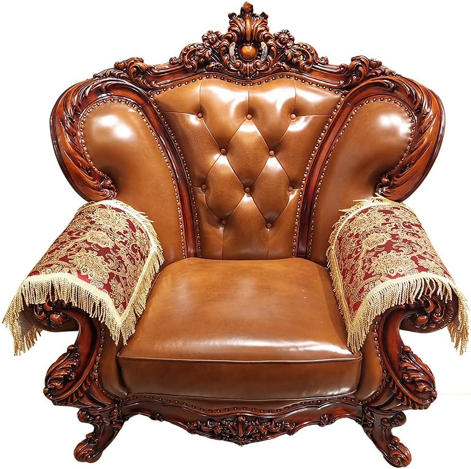 Amazon.com: LUFEIJIASHI Luxury Couch Arm Covers, Washable Armrest Protectors for Leather Sofa ...