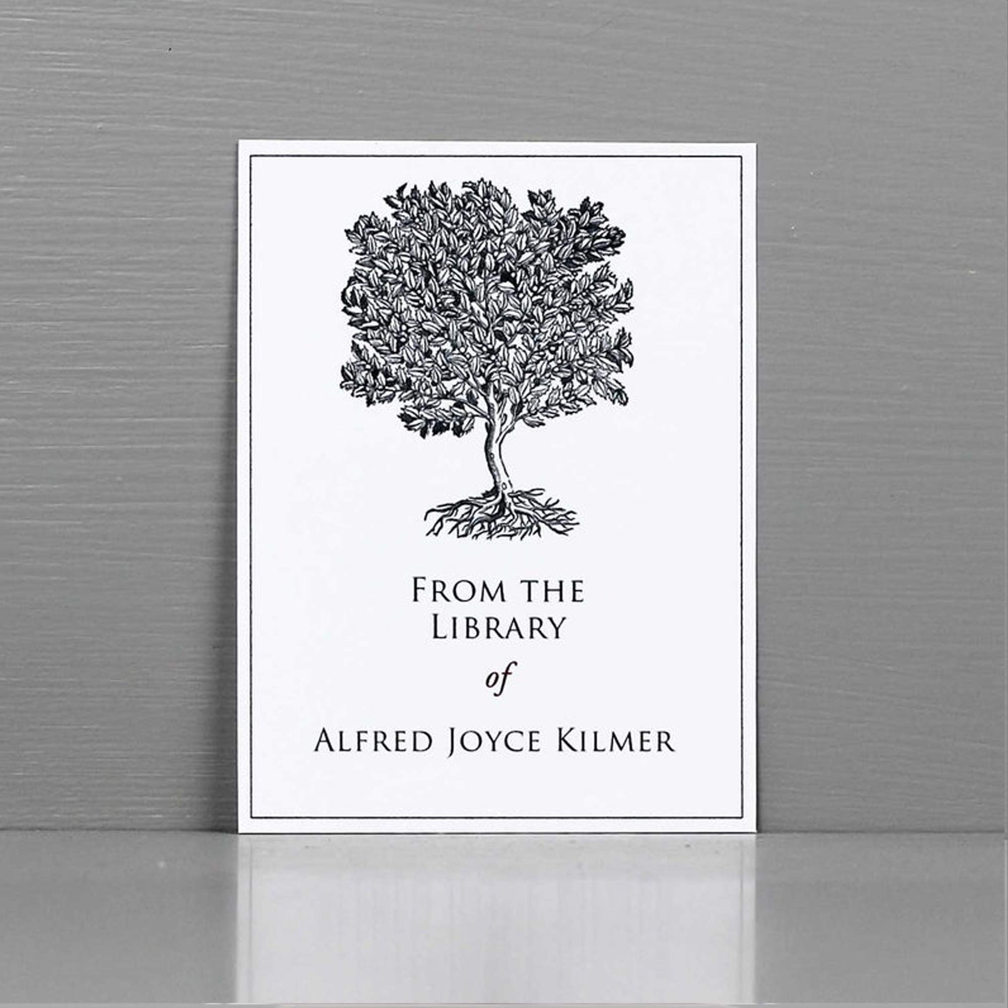 Amazon.com: PERSONALIZED VINTAGE GREY TREE Bookplate. Set of 12. SIZE ...