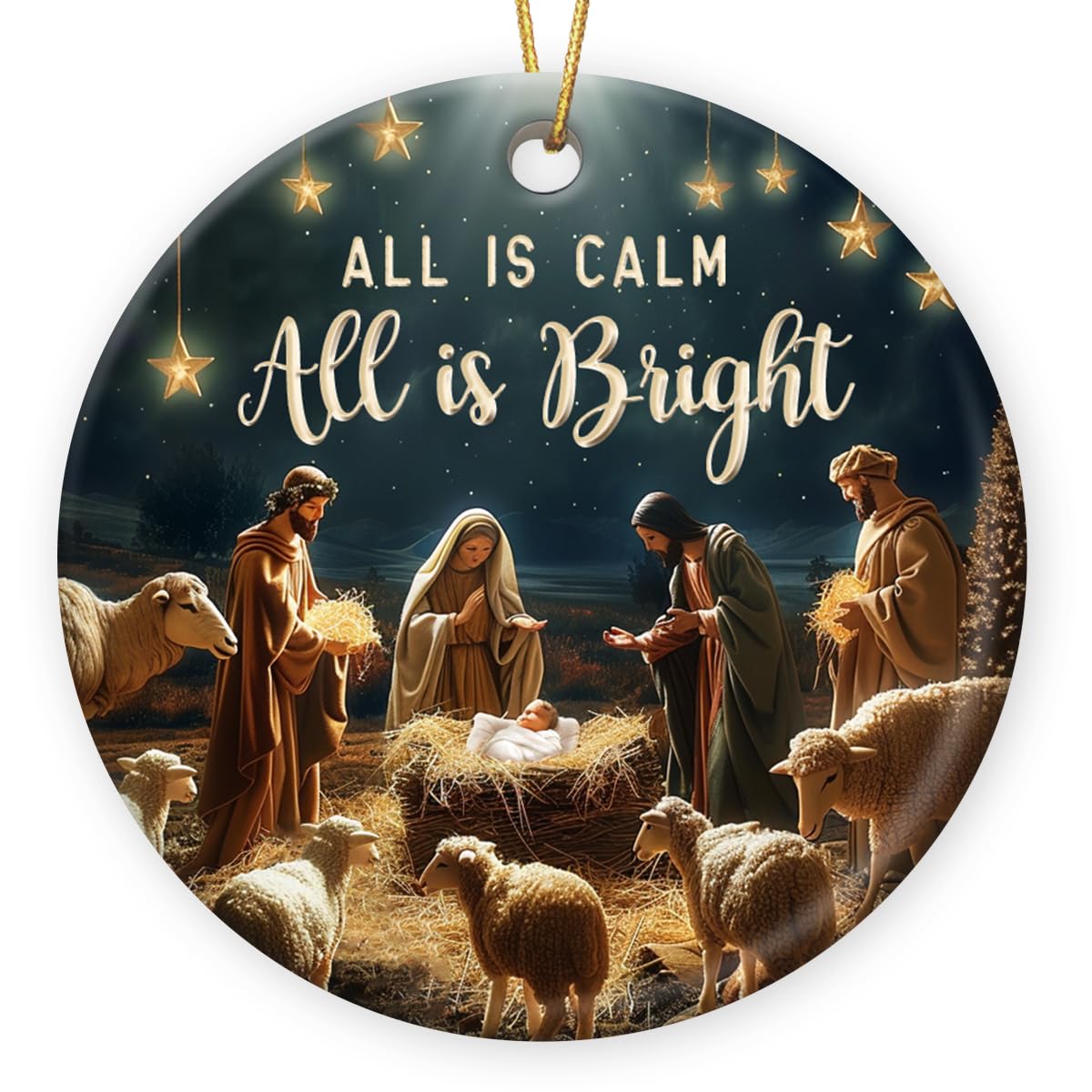 Amazon.com: Gift Glow Nativity Ornaments for Christmas Tree - Religious ...