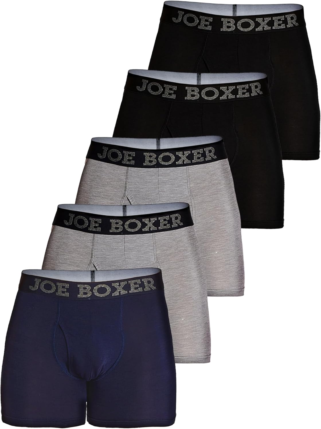Joe Boxer Mens Joe Boxer Boxer Briefs - 5-Pack Boxer Brief (2Grey ...