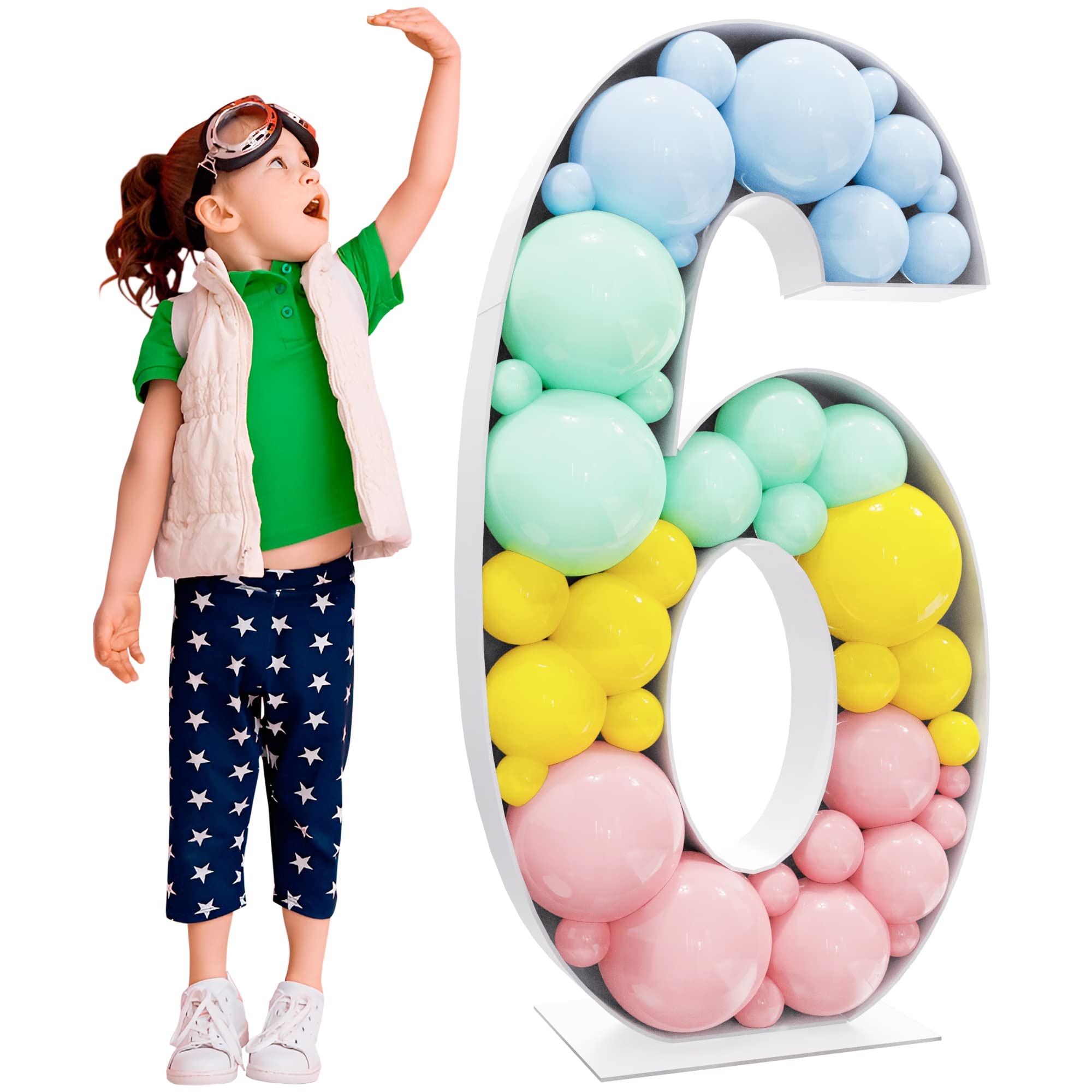 Amazon.com: Asee’m 4FT Marquee Numbers Mosaic Frame Number 6 Large Pre ...