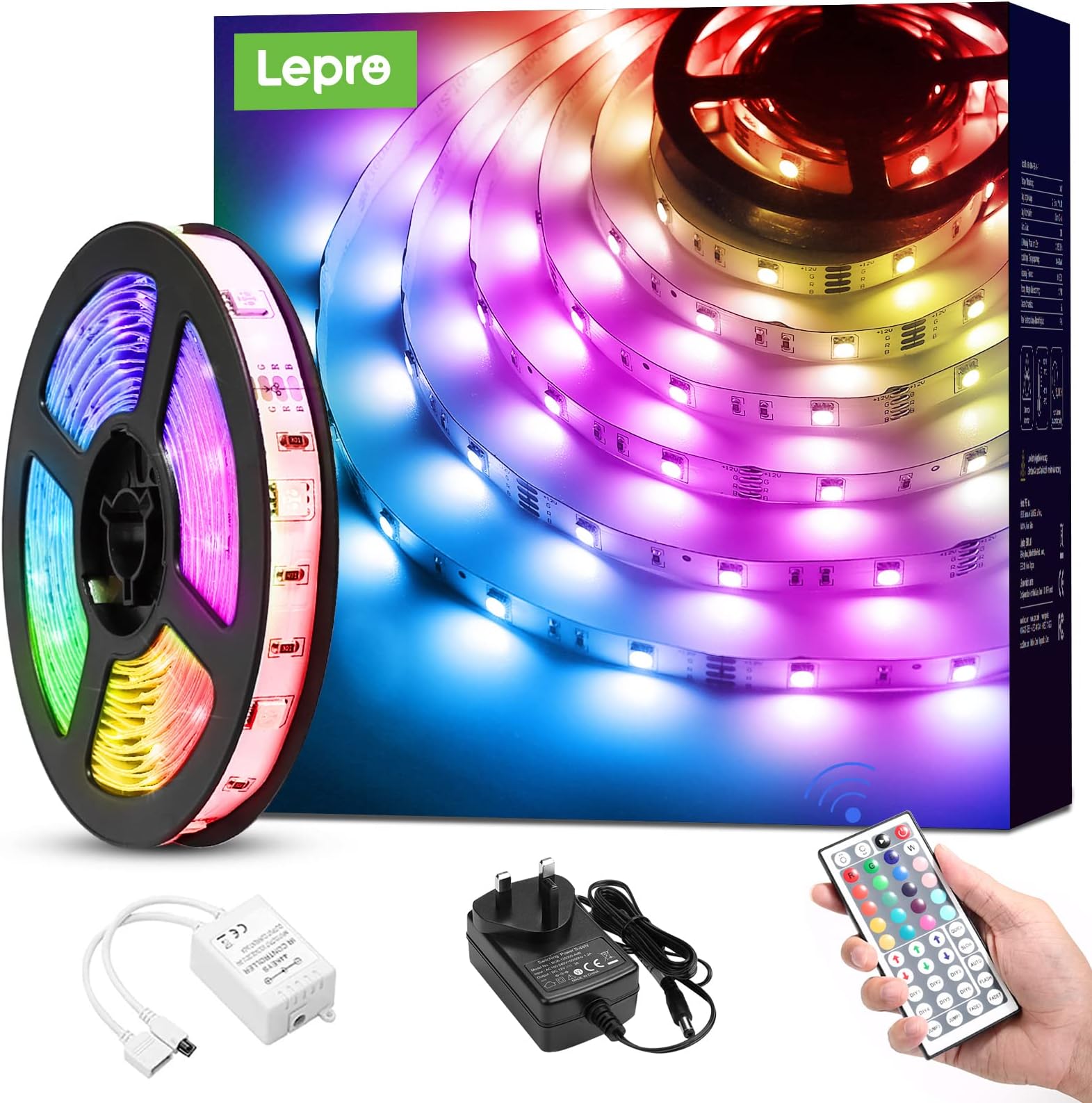 AIJIAER LED Strip Lights Colour Changing RGB Fairy Light Set with ...