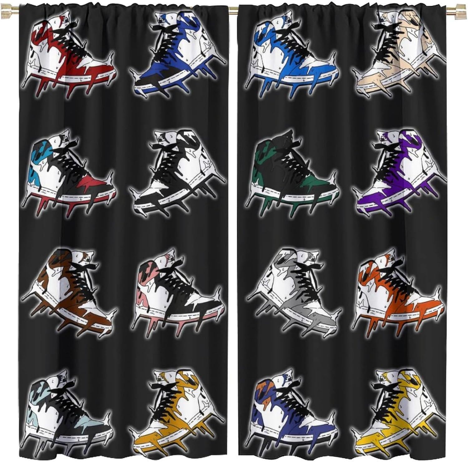 Amazon.com: Sneaker Fashion Sports Shoes Window Curtain Colorful ...