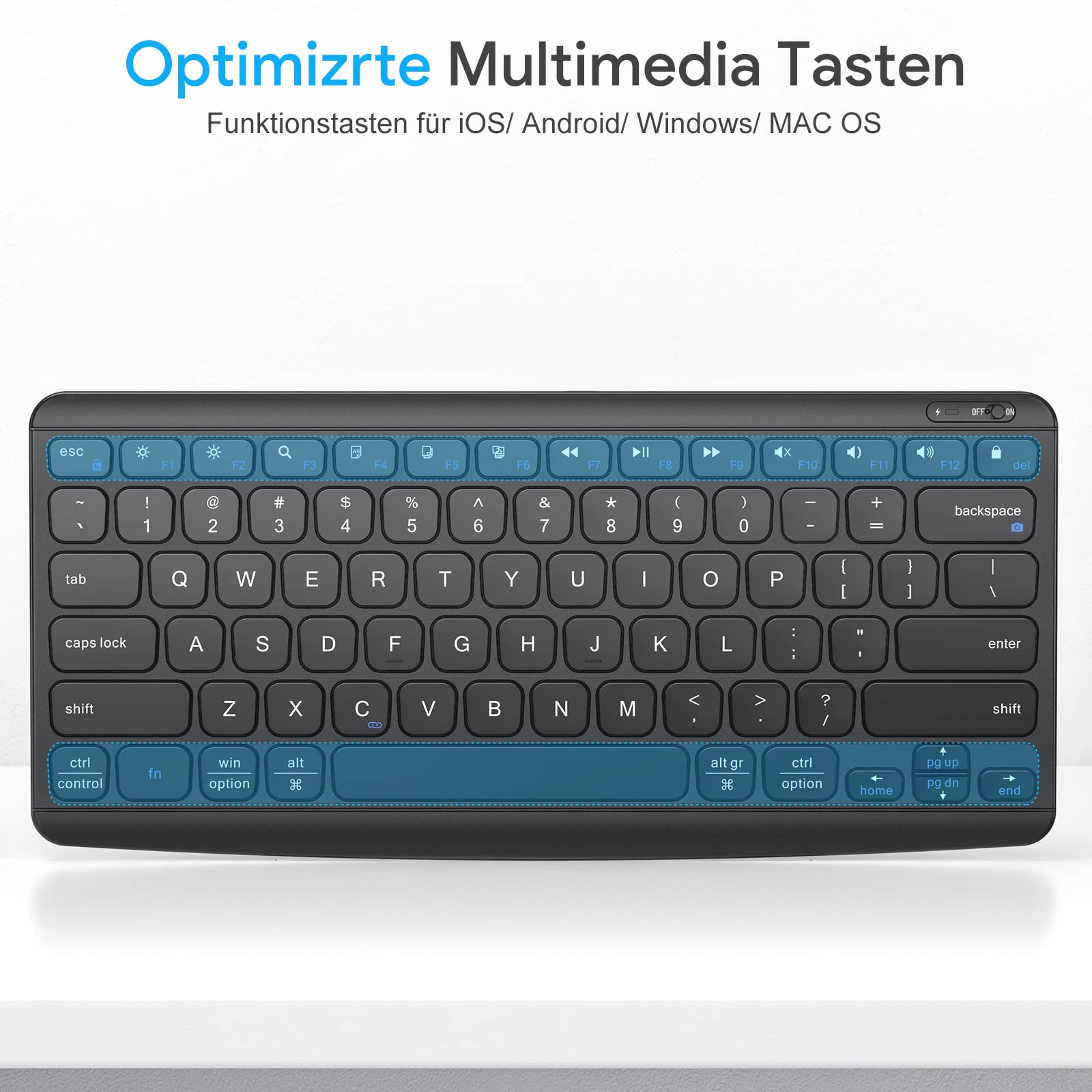 OMOTON Bluetooth Keyboard, Rechargeable Wireless Keyboard for Mac, iPad ...
