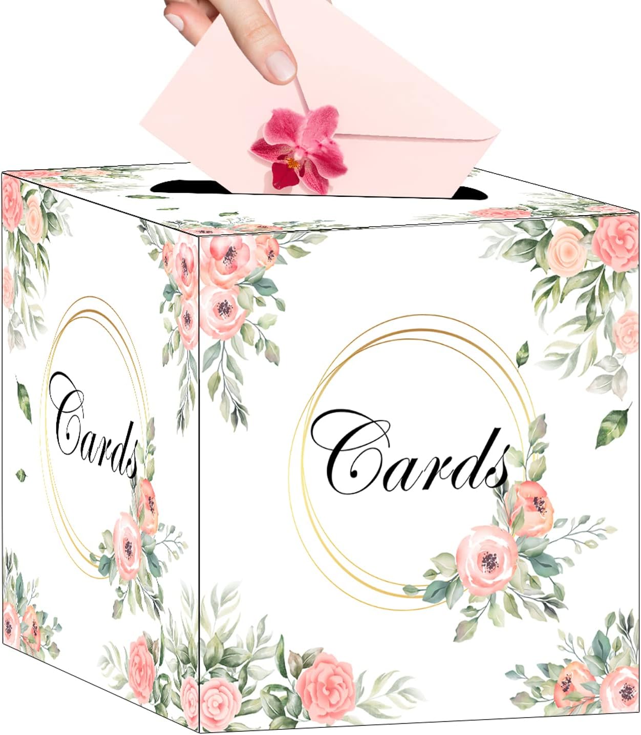 Amazon.com: TFCIATE Pink Floral Card Box, 8"x8"x8" Cards Receiving Box ...