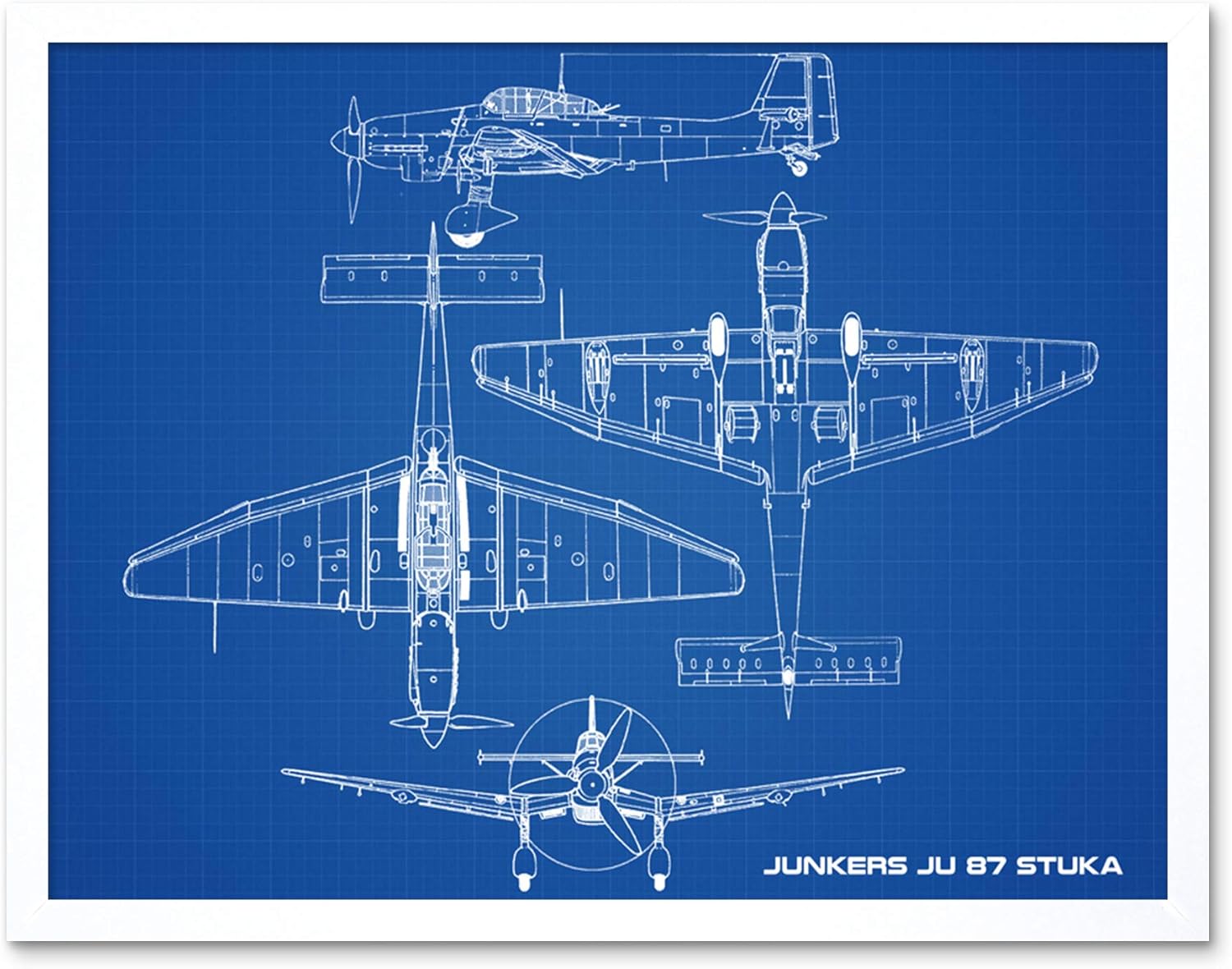Amazon｜Junkers Ju 87 Stuka Aircraft Plane Blueprint Plan Art Print ...
