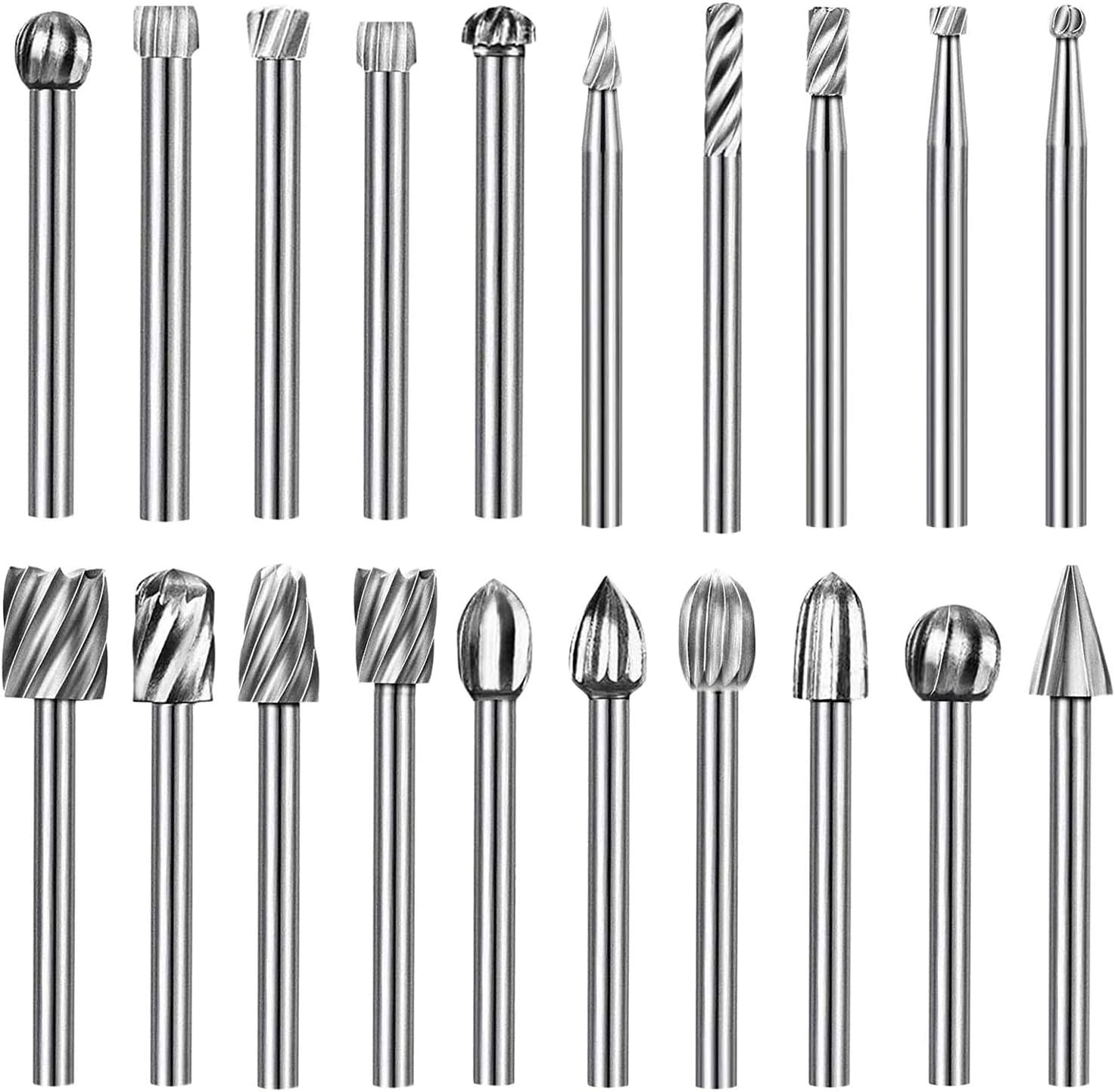 Hakkin Wood Carving Tools 20Pcs Tungsten Carbide Rotary Burr Set for ...