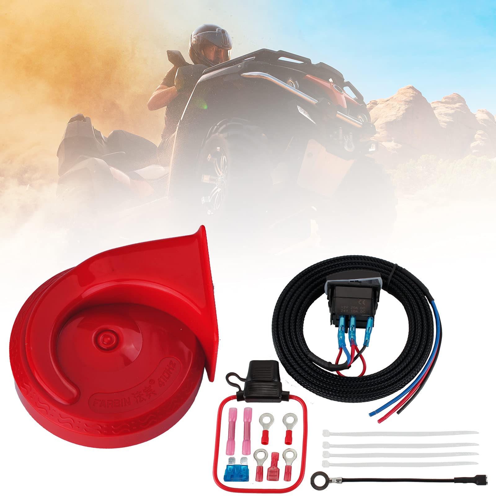 Snapklik.com : FARBIN Universal ATV Horn Kit For Polaris RZR, Ranger ...