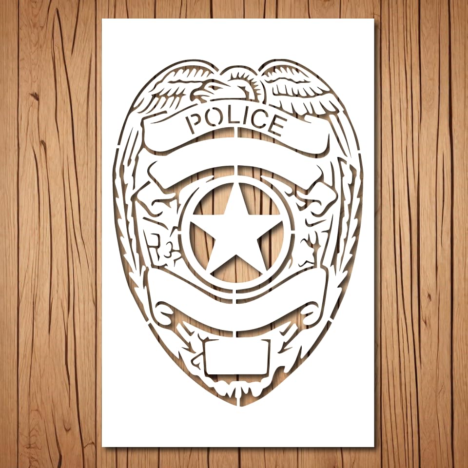 Amazon.com : Generic Police Badge Stencil | Reusable Police Badge ...
