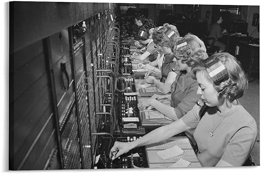 Amazon.com: HCVBTTY Female Switchboard Operator 1960s Vintage Poster ...