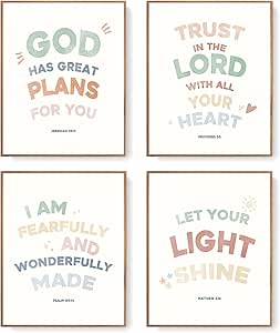 Amazon.com: LARTSFRO Bible Christian Boho Wall Art Prints ...