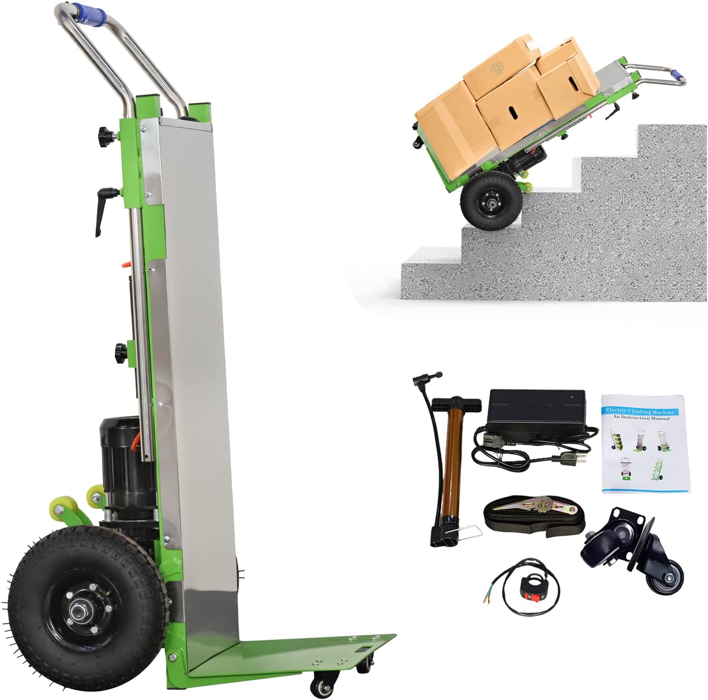 RXFSP 880lb Hand Trucks Heavy Duty, 1200W Hand Cart Dolly Powered Stair ...