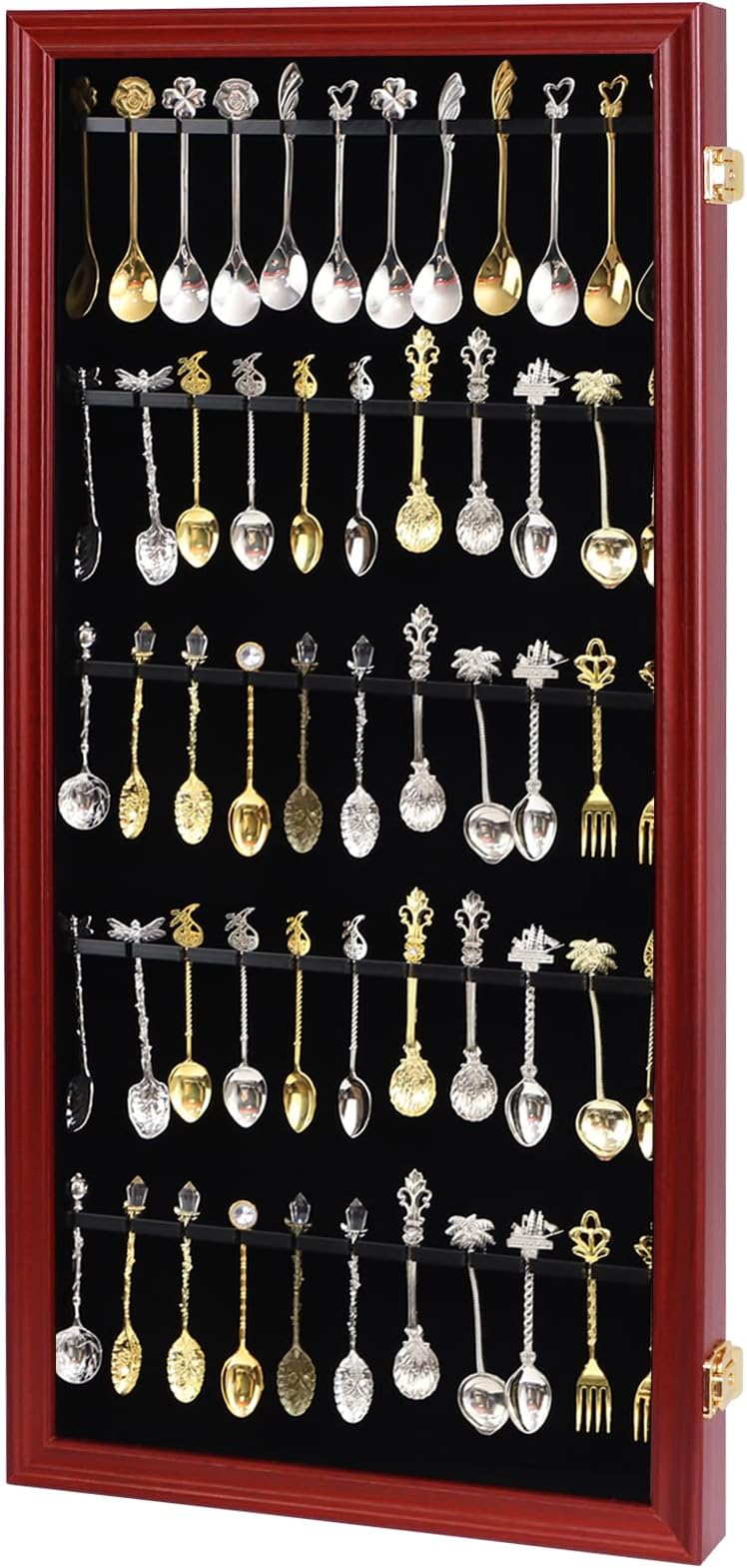 Amazon.com: 36 Souvenir Tea Spoon Solid Wood Display Case Rack Cabinet ...