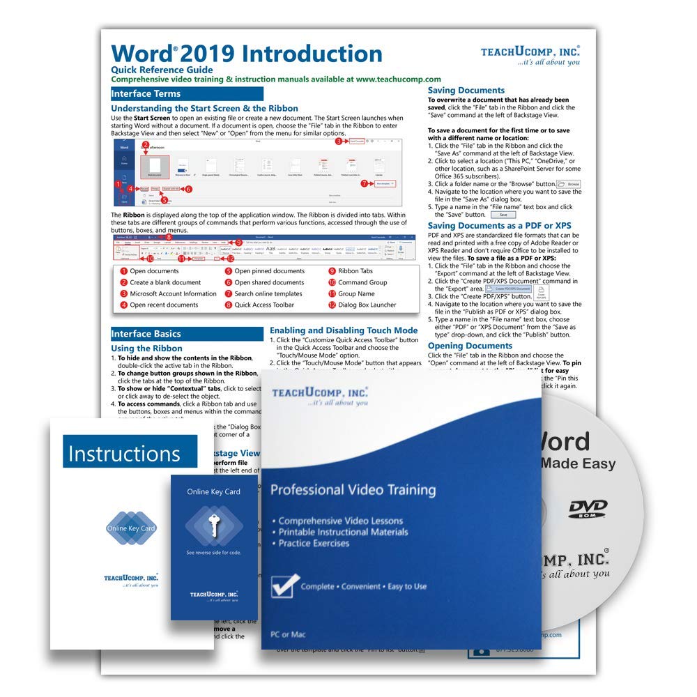 Buy Learn Microsoft Word 2019 and 365 DELUXE Training Tutorial Package ...