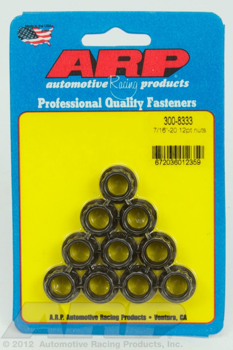 ARP 3008333 Stainless Steel 7 16 20 12 Point Nuts Pack Of 10 Model arp-3008333-stainless-steel-7-16-20-12-point-nuts-pack-of-10-model