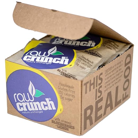 Amazon.com: Raw Crunch Bar (Box of 12) - Organic Blueberry Lemon ...