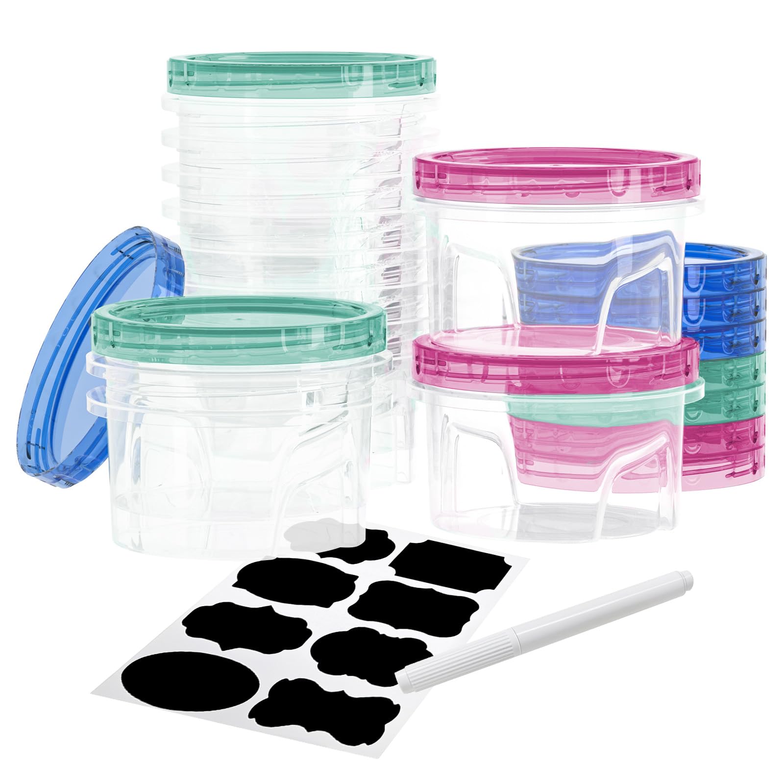Snapklik.com : 12 Pack-16 Oz Reusable Freezer Storage Containers