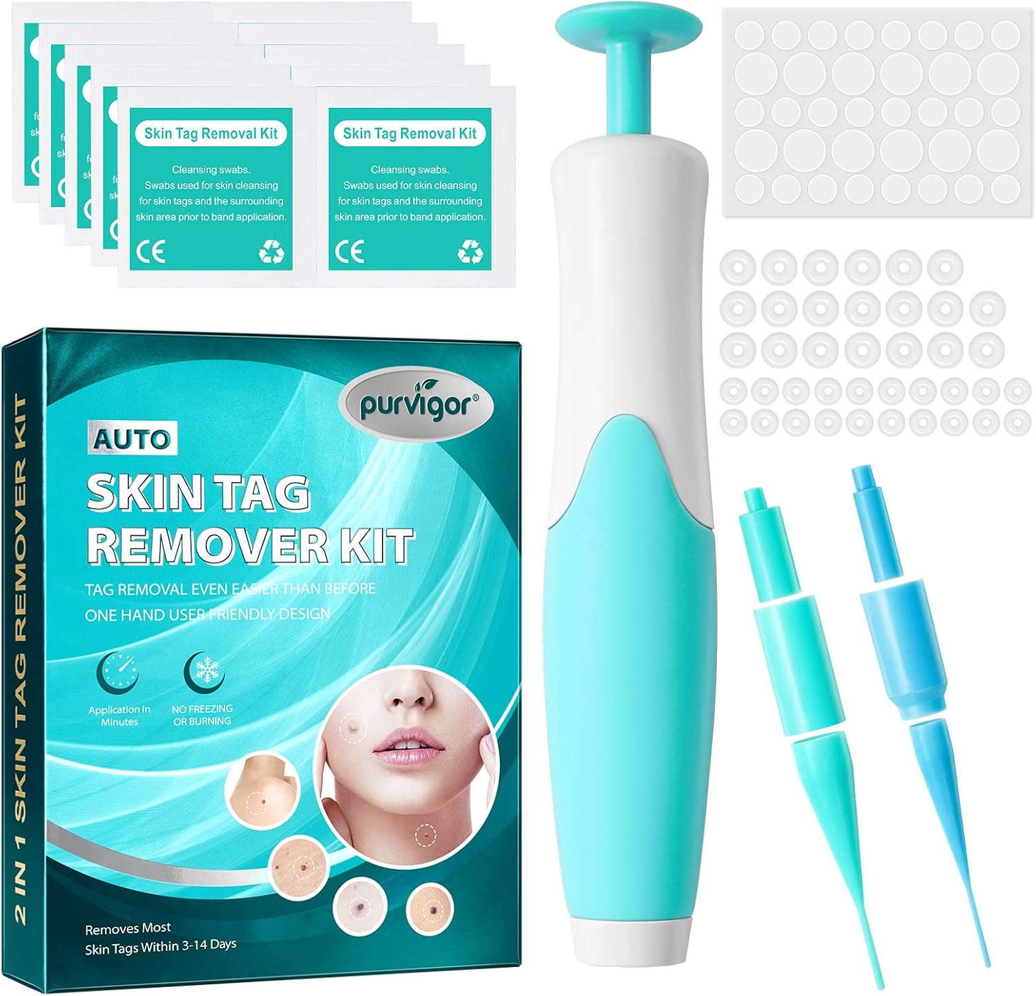 2 in 1 Skin Tag Remover Kit, Auto Skin Tag Remover Kit,Trattamento Per ...