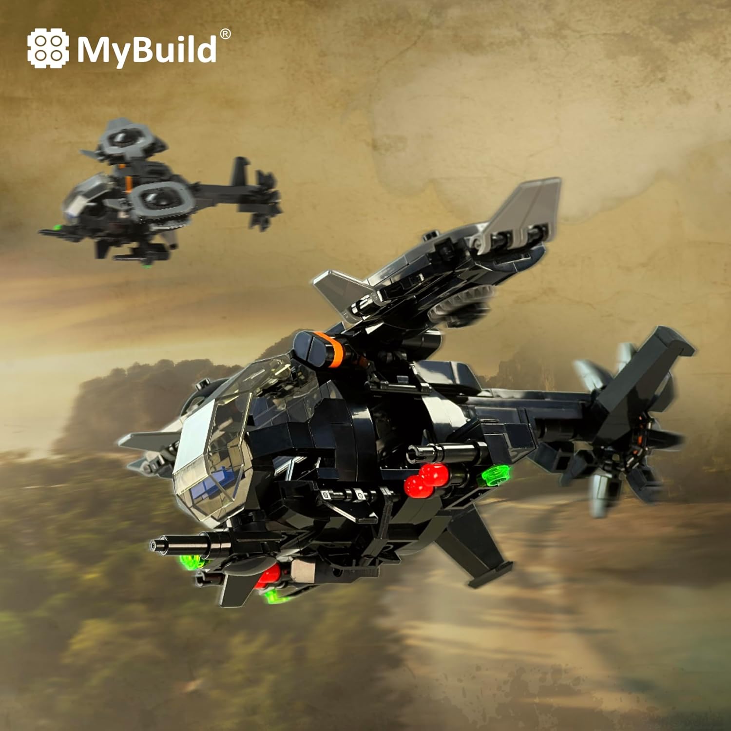 MyBuild Armed Forces Raider X 6016 – Stealth Helicopter Toy Building ...