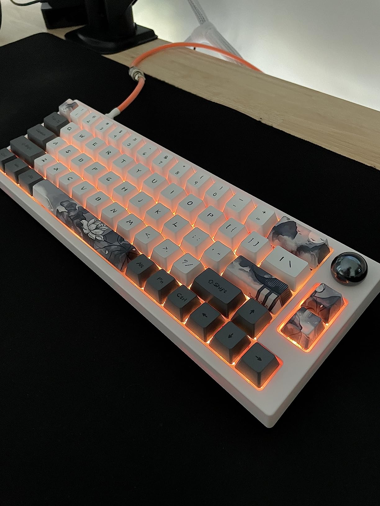 MOLGRIA Ink Lotus Keycaps, 140 Set Custom Keycaps for Gaming Keyboard ...